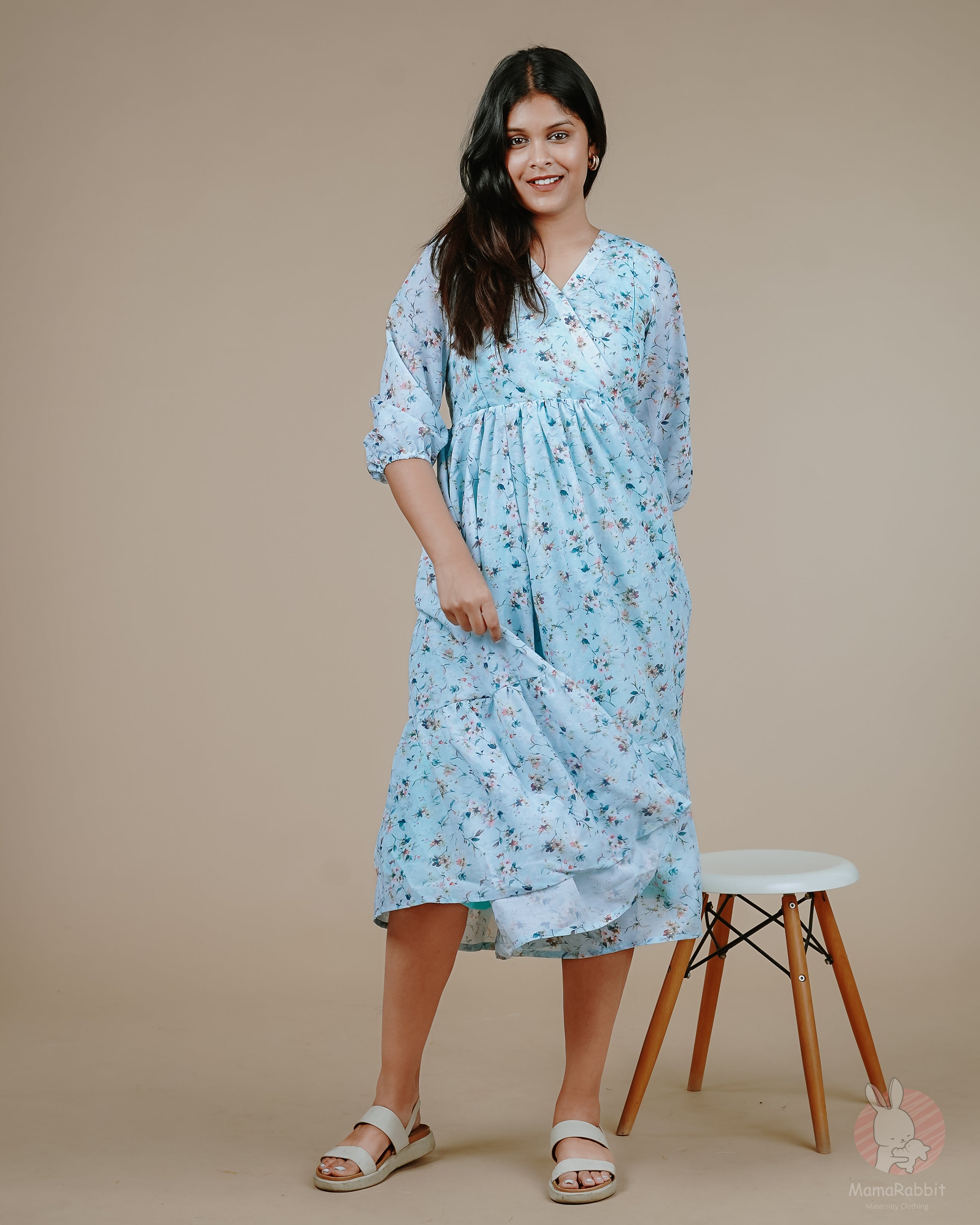 Freya Flower Maternity Dress – MamaRabbit
